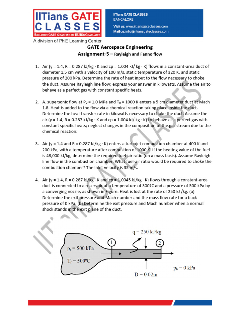 Rayleigh and Fanno Flow Analysis in Ducts | PDF | Mach Number | Nozzle