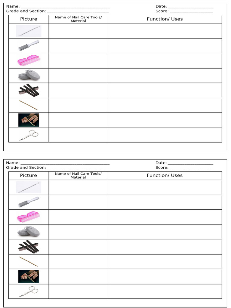 Activity-1 Nail Care 9 | PDF