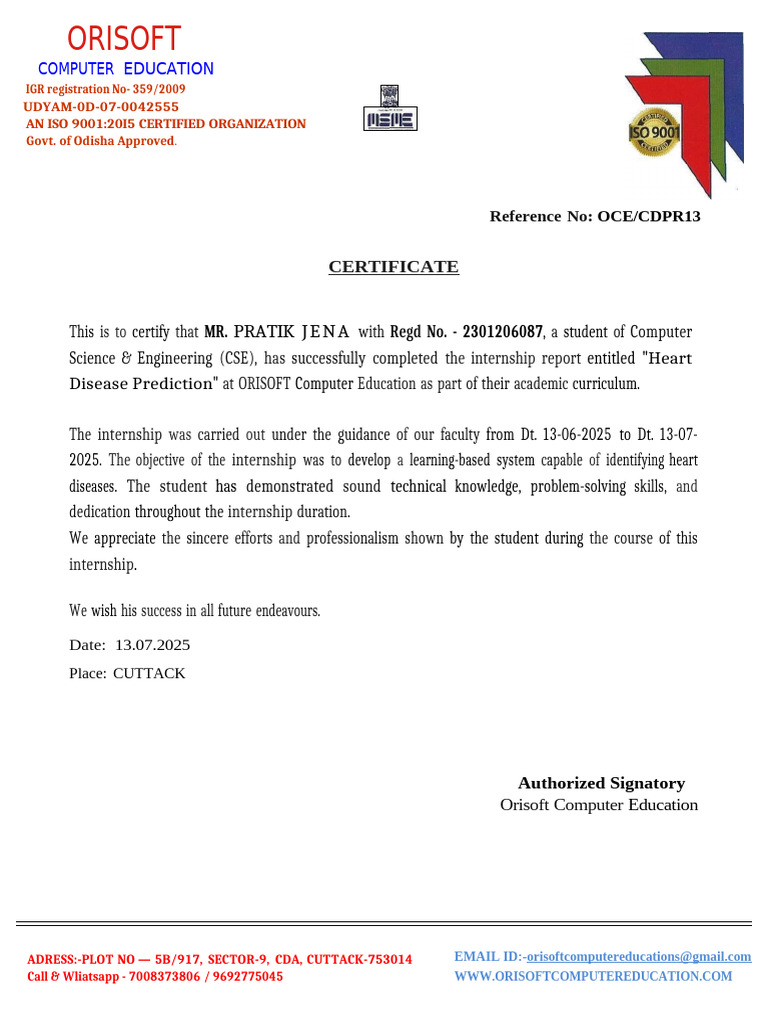 13 PRATIK JENA Orisoft Certificate | PDF