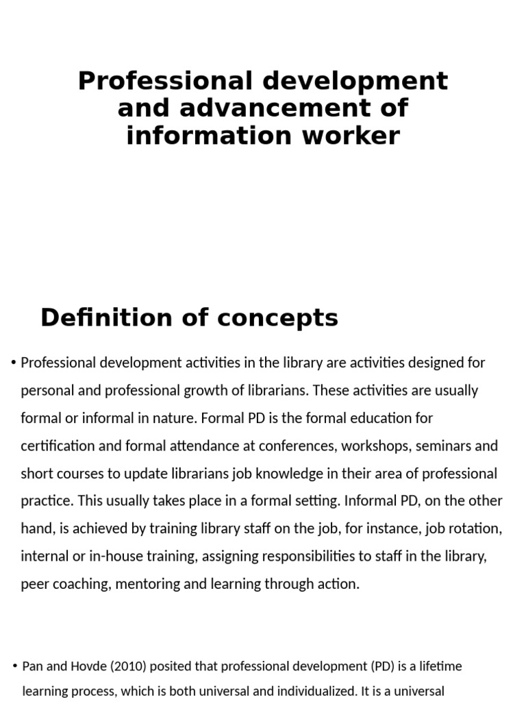 Professional Development for Information Workers | PDF | Professional ...