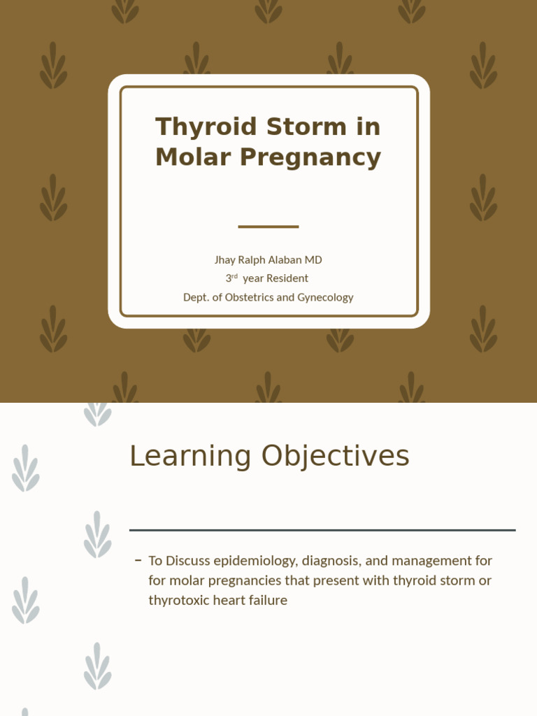 Thyroid Storm in Molar Pregnancy Management | PDF | Fetus | Human ...