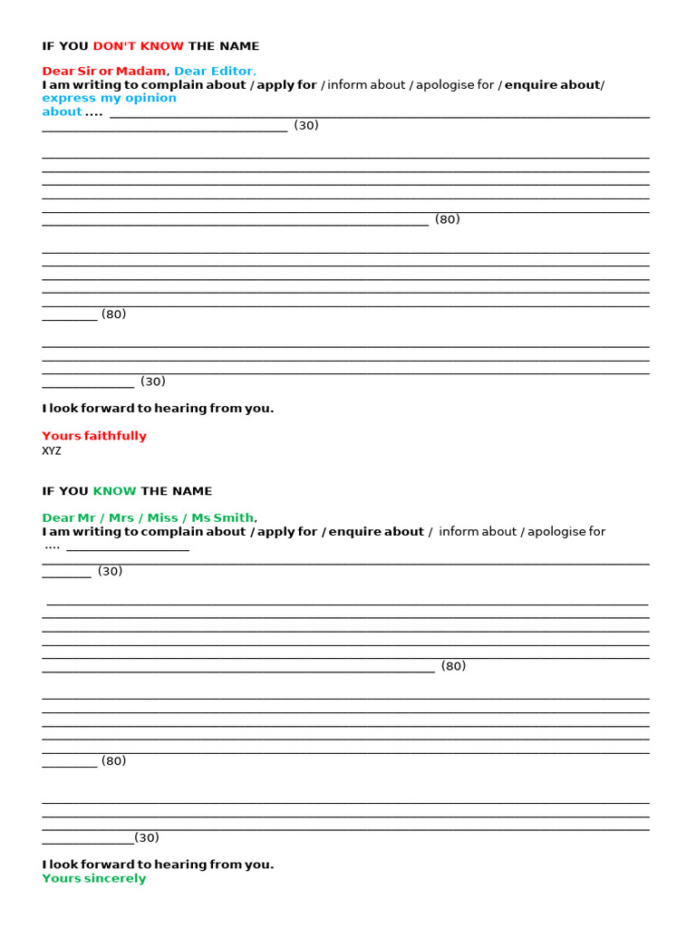 FORMAL LETTERS - Matura Exam | PDF | Madam | Honorifics