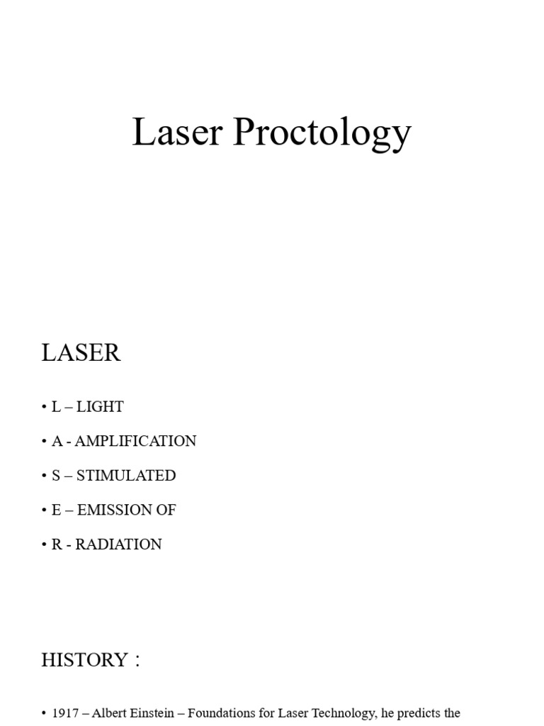 Laser Proctology: Techniques and Benefits | PDF