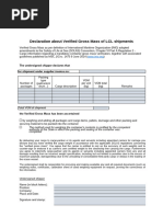 VGM Declaration Form Template | PDF