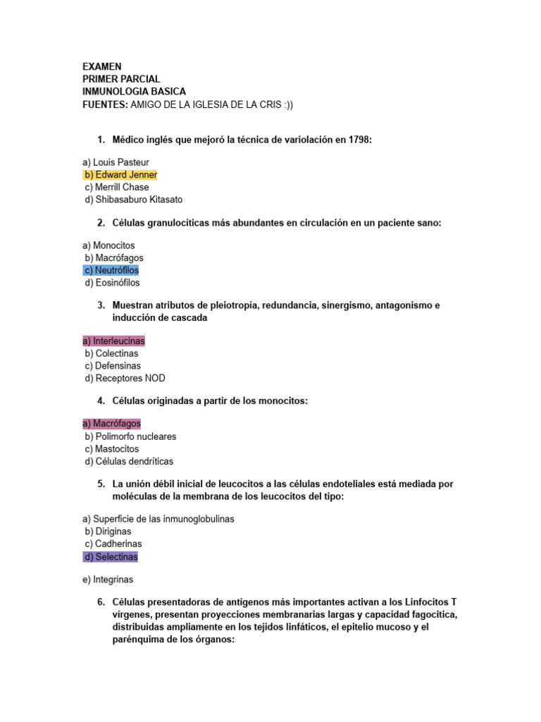 Estudiada Masiva Inmuno PDF | PDF | Linfocitos | Sistema inmune