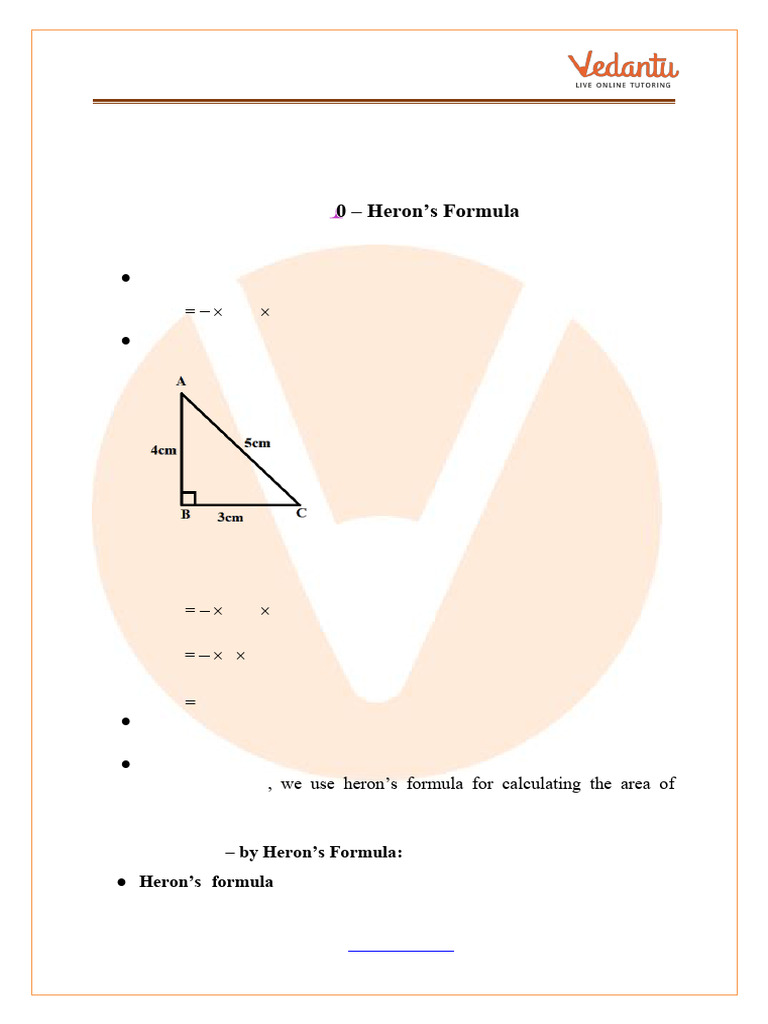 Heron's Formula Class 9 Notes CBSE Maths Chapter 10 (PDF) | PDF | Area ...