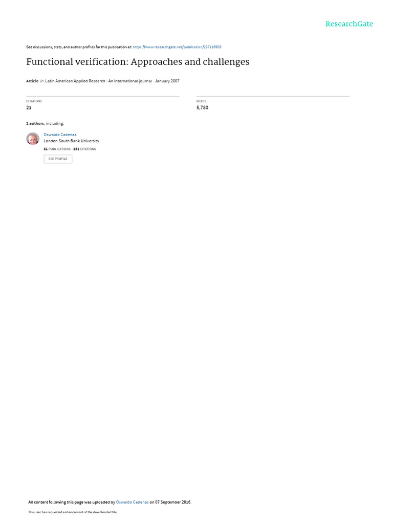 Functional Verification Approaches and Challenges | PDF | Formal Verification | Electronic ...