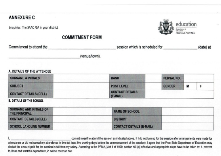 English HL and Fal Commitment Form June Holiday Teacher Trainings 2023 ...