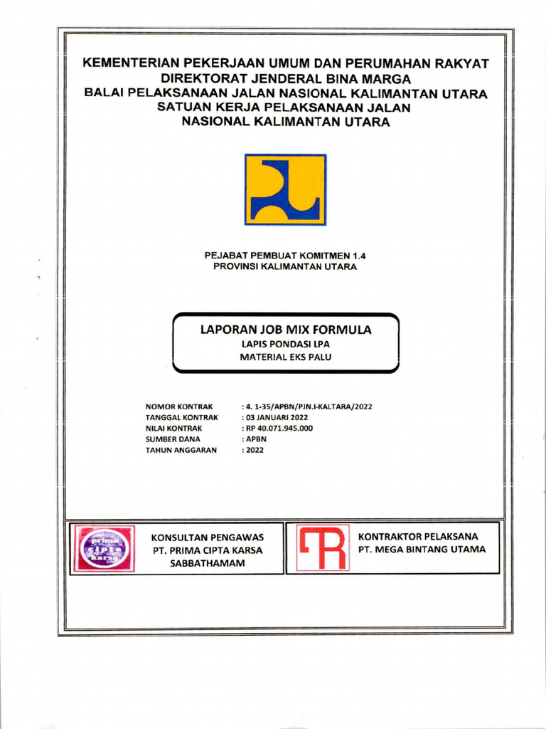 JMF Lapis Pondasi Lpa | PDF