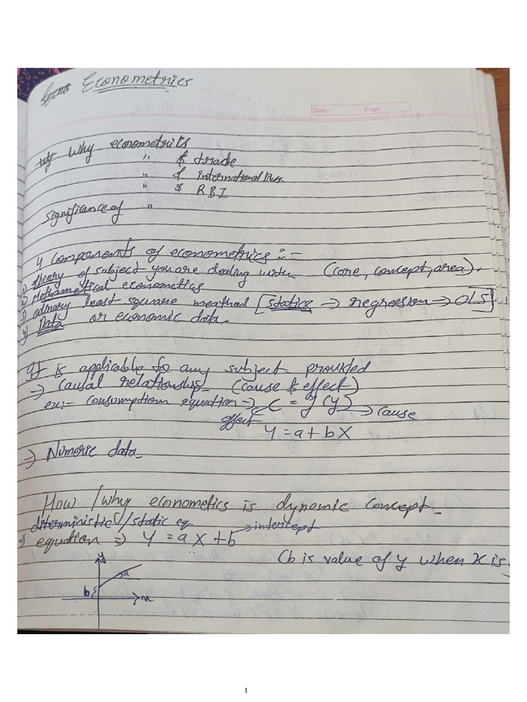 Econometrics Notes Pdf