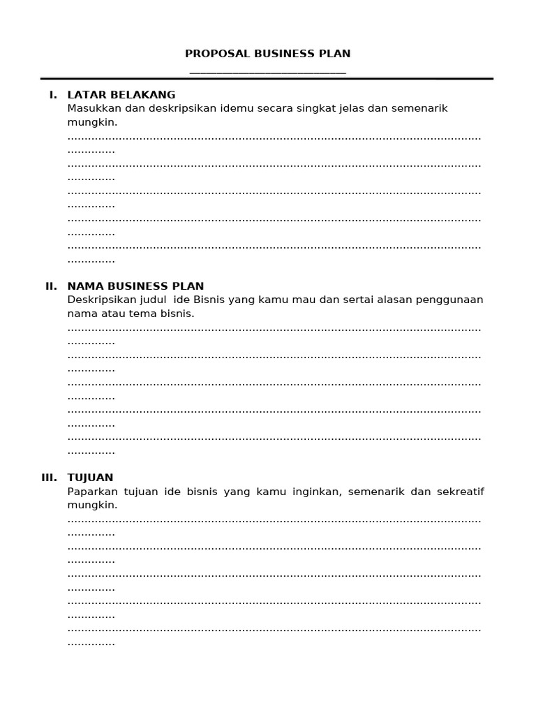 Contoh Coretan Proposal Bisnis | PDF