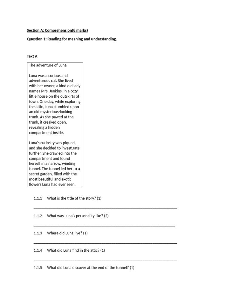 Grade 5 English HL Term 1 2025 Test 1 - 084535 | PDF | Linguistic ...
