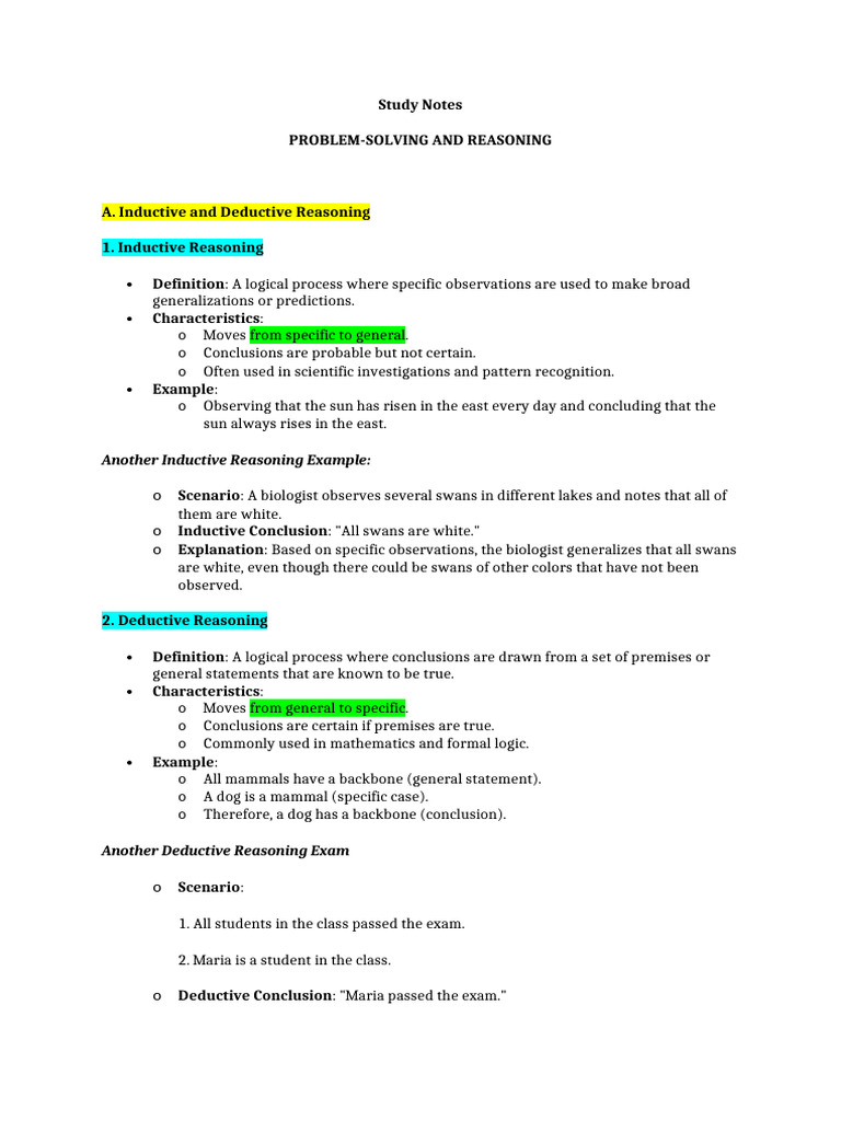 Problem-Solving Strategies in Math | PDF | Inductive Reasoning ...