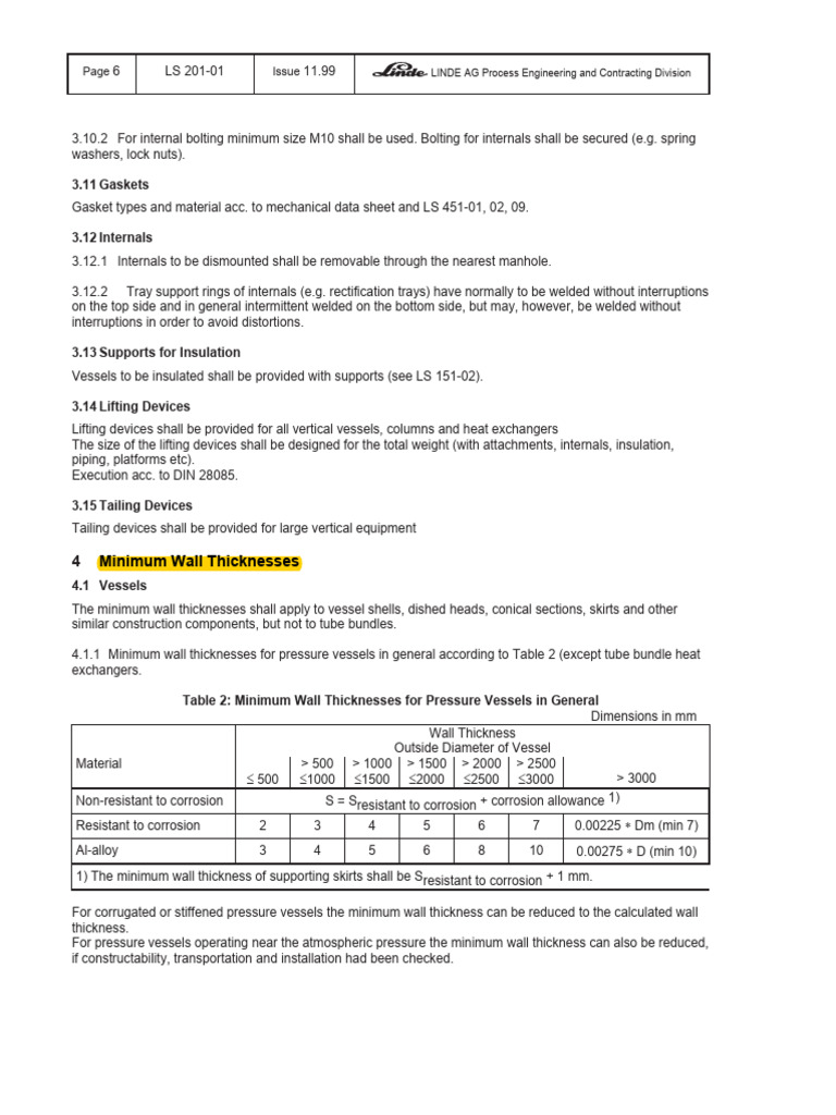 121 - LS - 201 - 01 - EN - (Pressure Vessels Specification) - MIN WALL ...