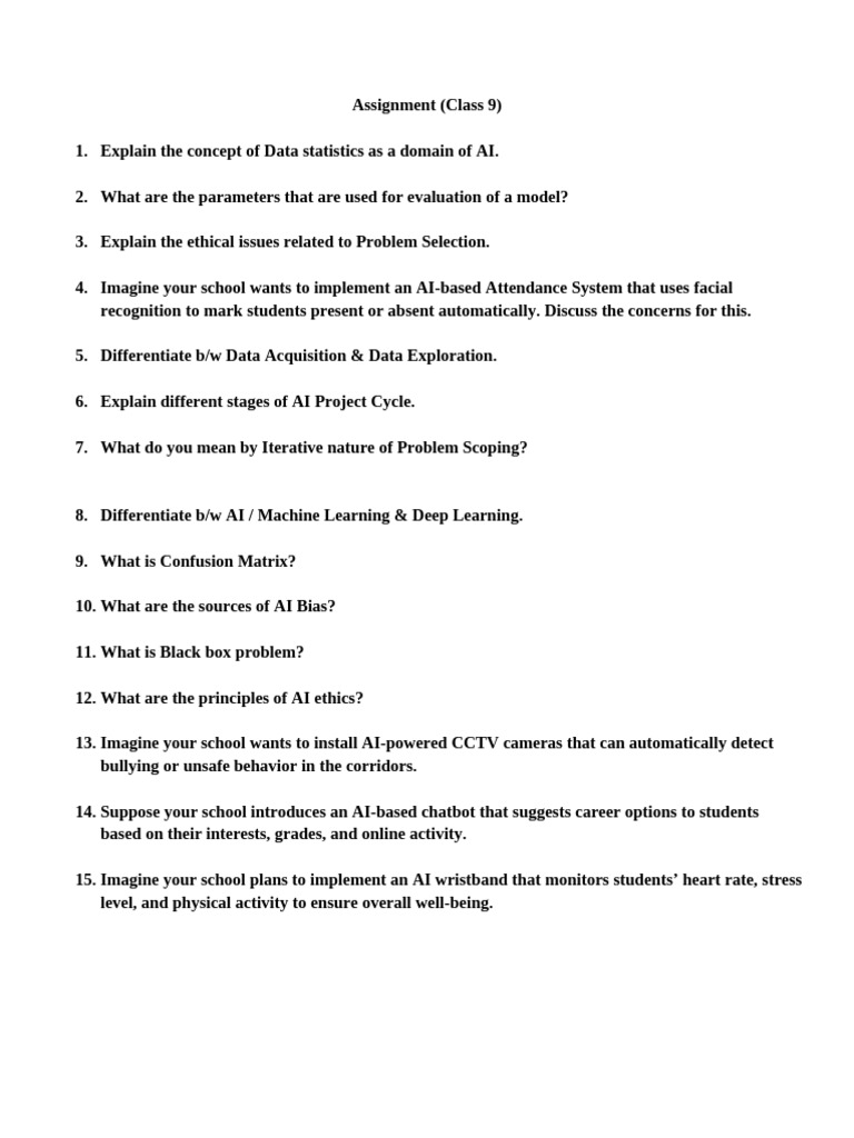 Class 9 AI Reflection | PDF