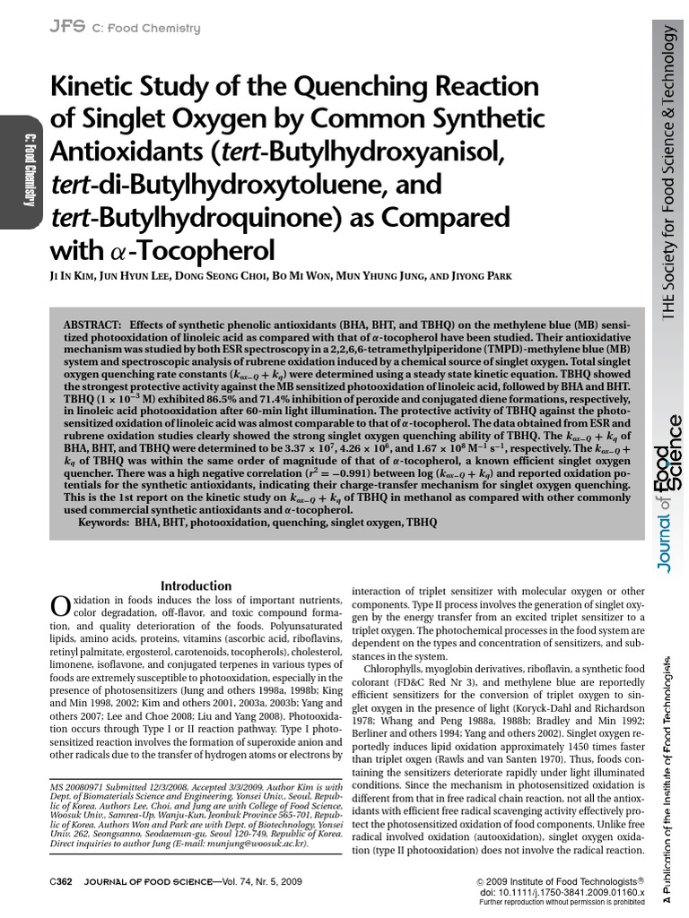 17.kinetic Study of The Quenching Reaction | PDF | Antioxidant ...