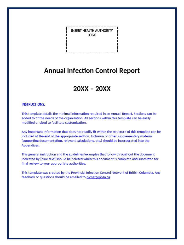 Annual Infection Control Report Template | PDF | Methicillin Resistant ...