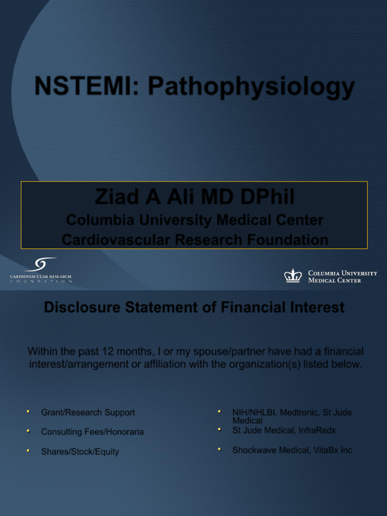 NSTEMI Pathophysiology Overview | PDF | Myocardial Infarction | Atheroma