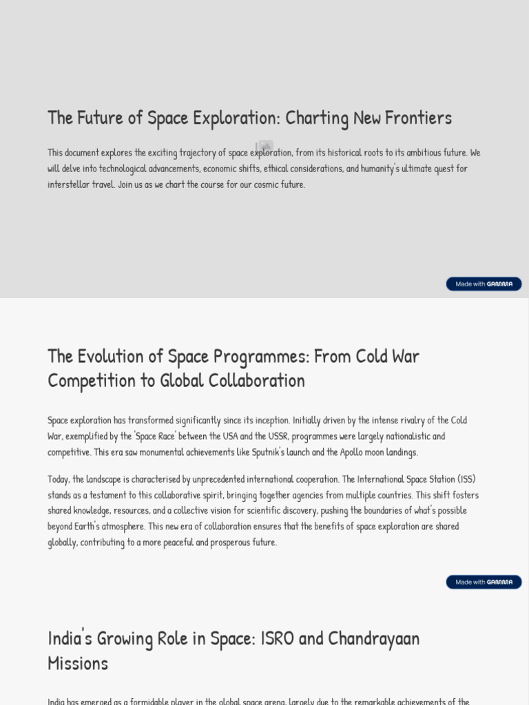 Future of Space Exploration Insights | PDF | Outer Space | Space ...