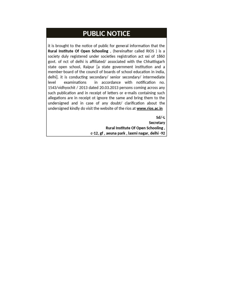 Public Notice | PDF
