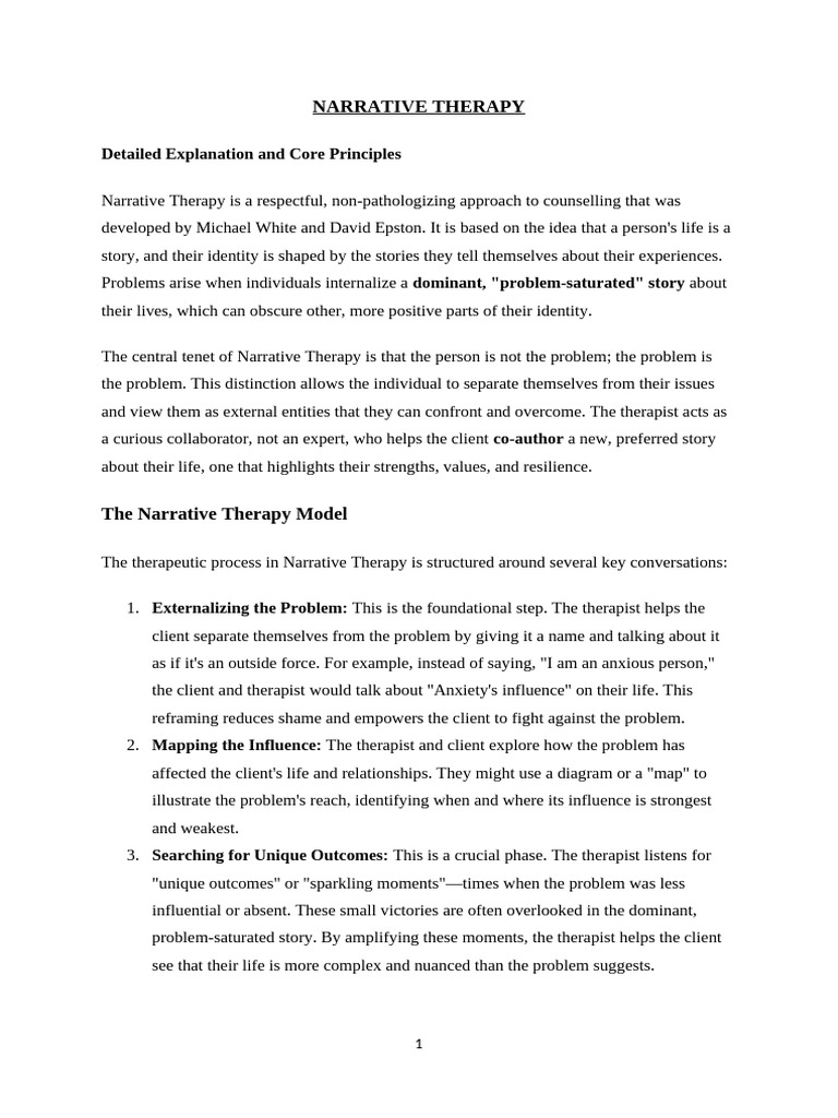 Understanding Narrative Therapy Principles | PDF | Psychotherapy ...