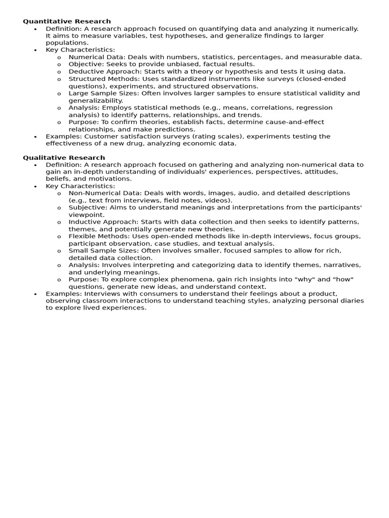Quantitative vs. Qualitative Research Guide | PDF | Methodology ...