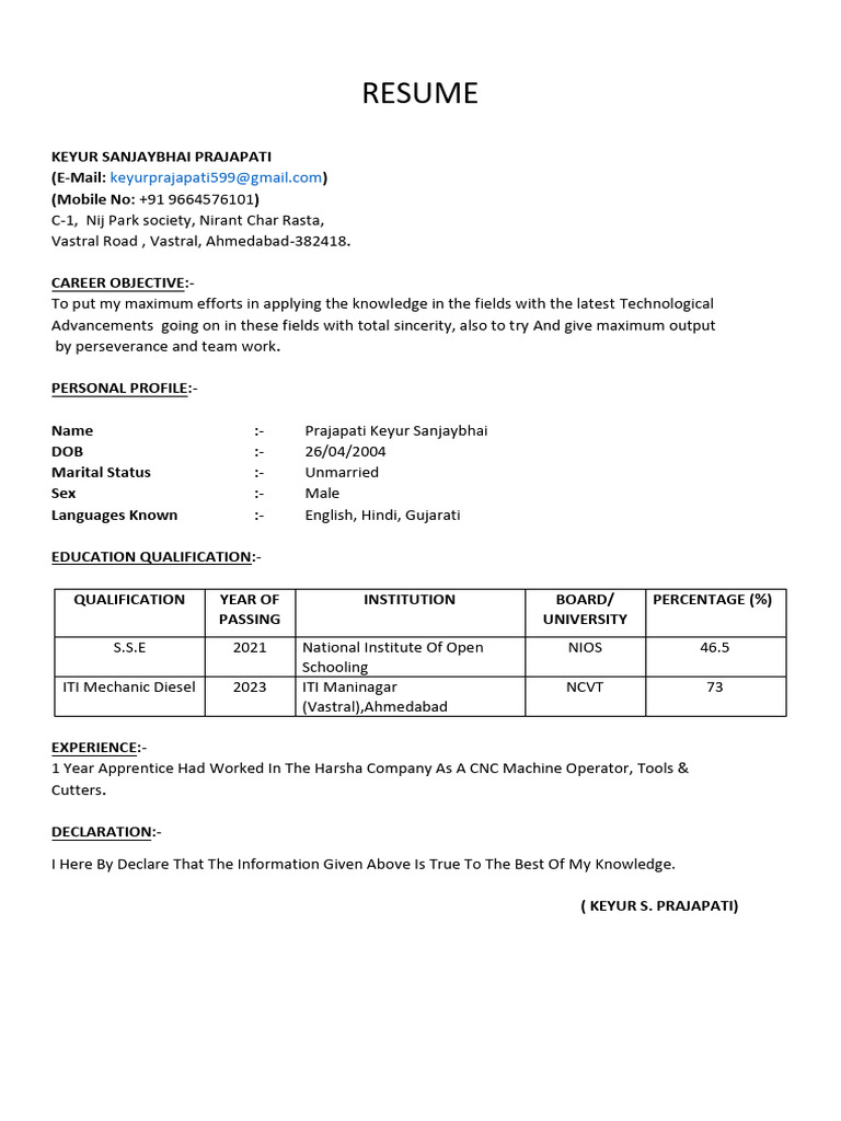 Keyur Resume | PDF