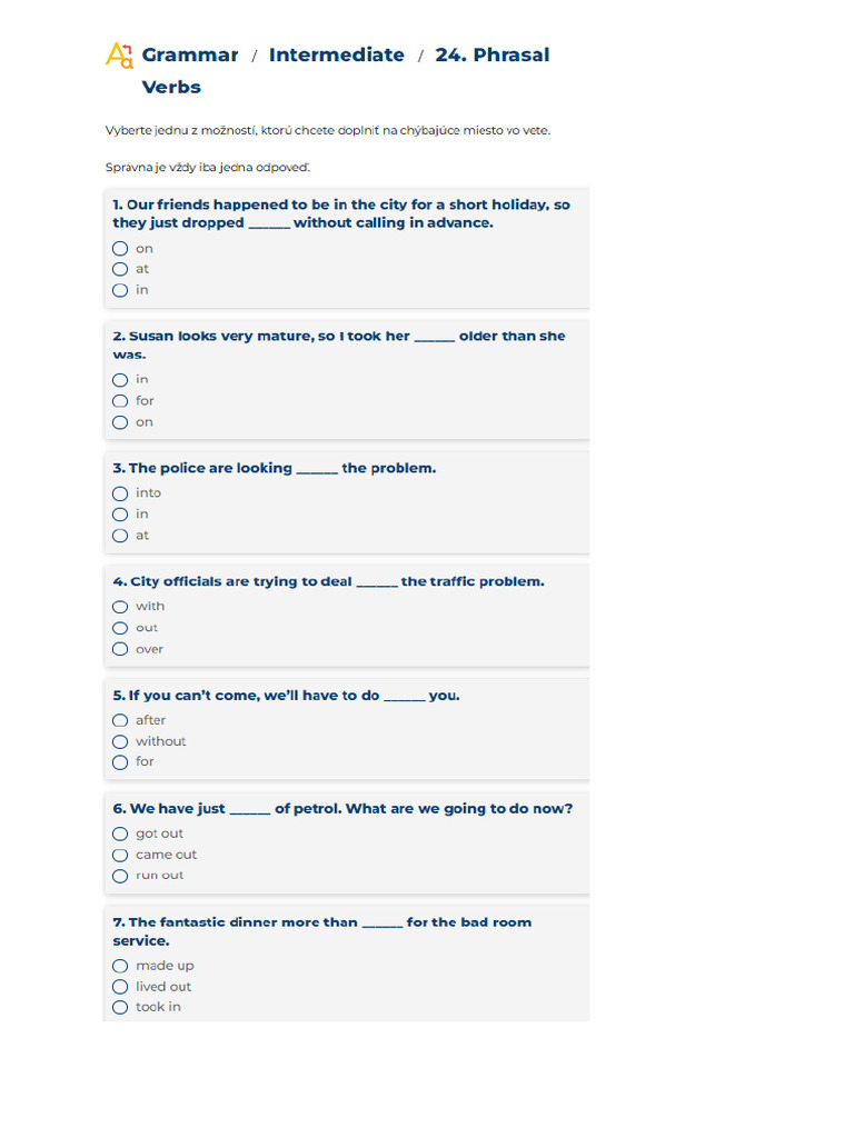 24.phrasal Verbs - Grammar Intermediate | PDF
