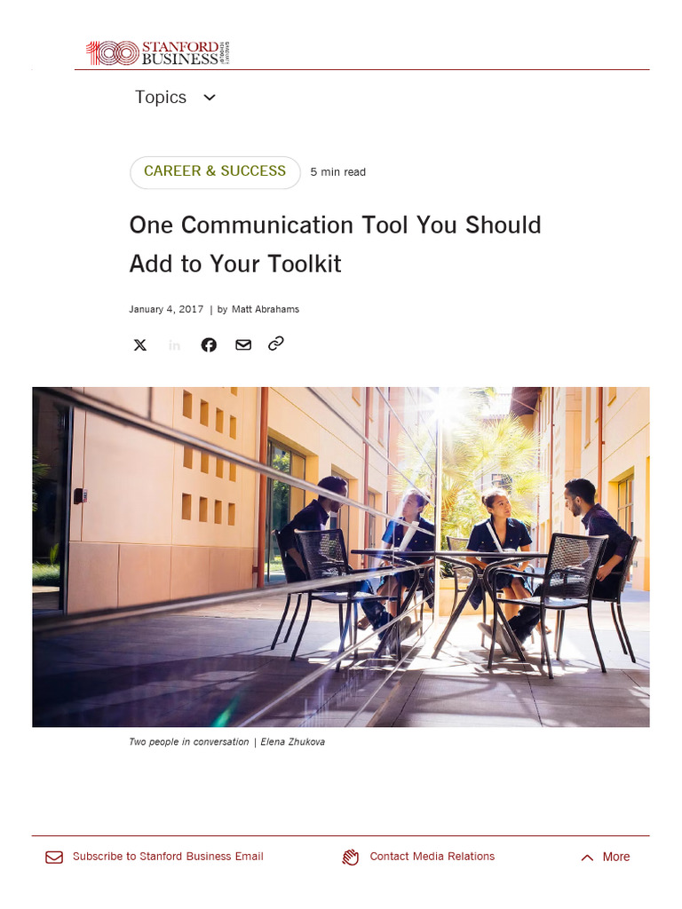 One Communication Tool You Should Add To Your Toolkit - Stanford ...