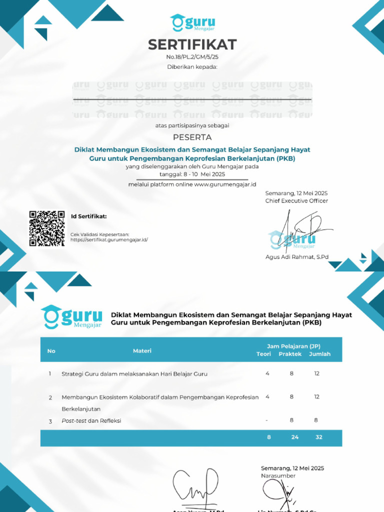 Sertifikat 32 JP - 12 Mei 2025 - Jawawi | PDF