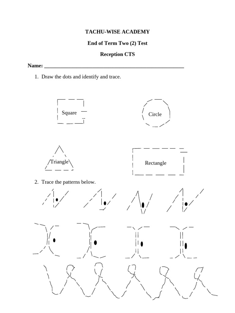 Reception CTS End of Term Test | PDF