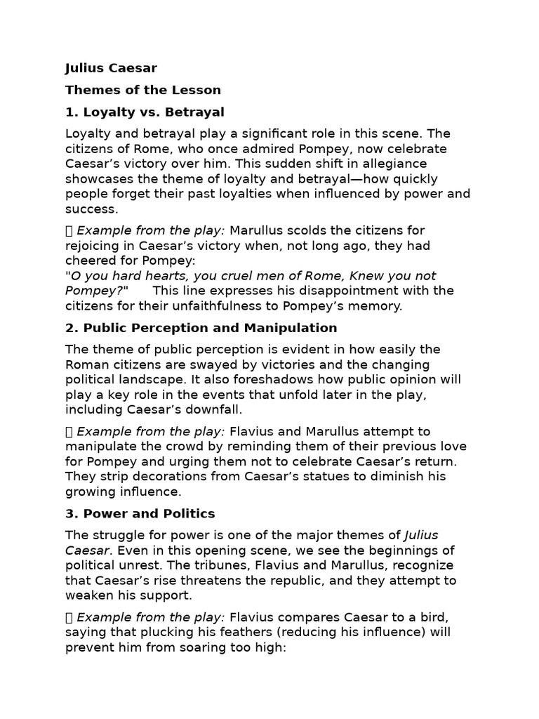 Julius Caesar Self Notes | PDF | Julius Caesar | Pompey