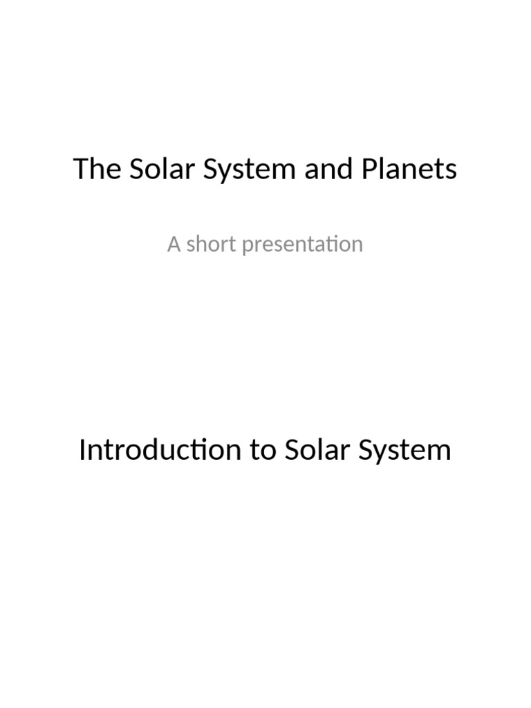 The Solar System and Planets | PDF