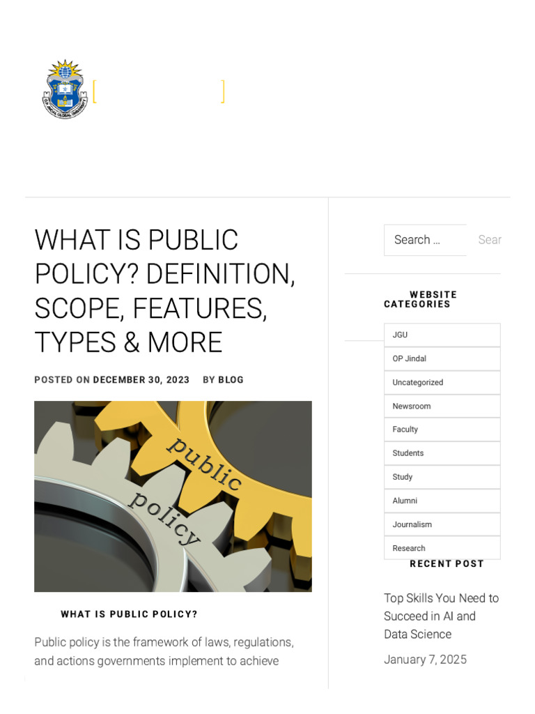 Understanding Public Policy: Scope & Features | PDF | Policy | Liberal ...