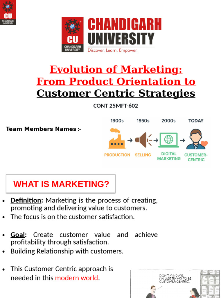 Evolution of Marketing: From Product Orientation To: Customer Centric ...