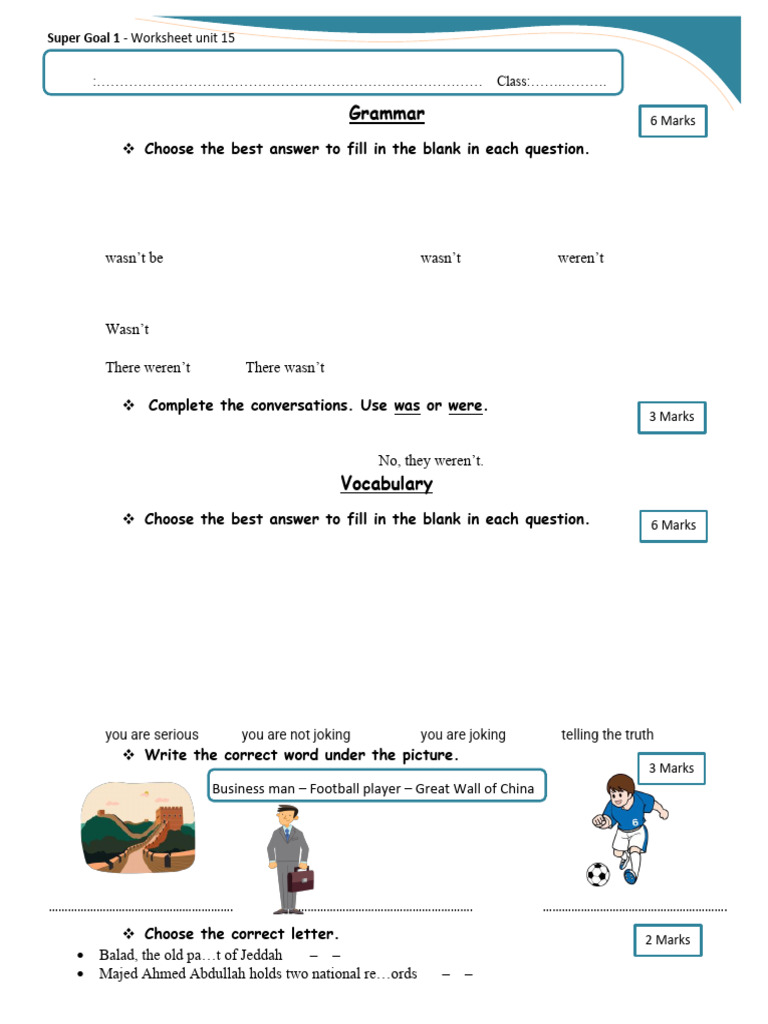 Super Goal 1 Grammar and Vocabulary Worksheet | PDF | Chess Openings ...