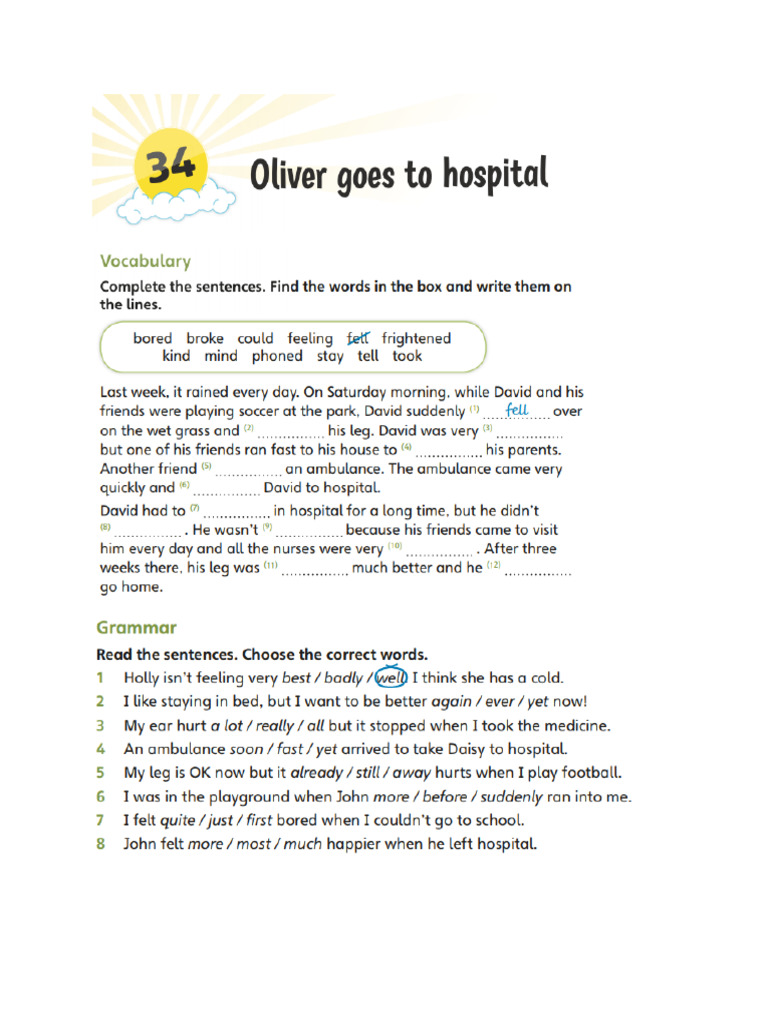 Unit 34 - Oliver Goes To Hospital | PDF