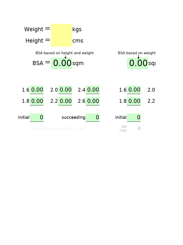 Body Surface Area 2024 | PDF