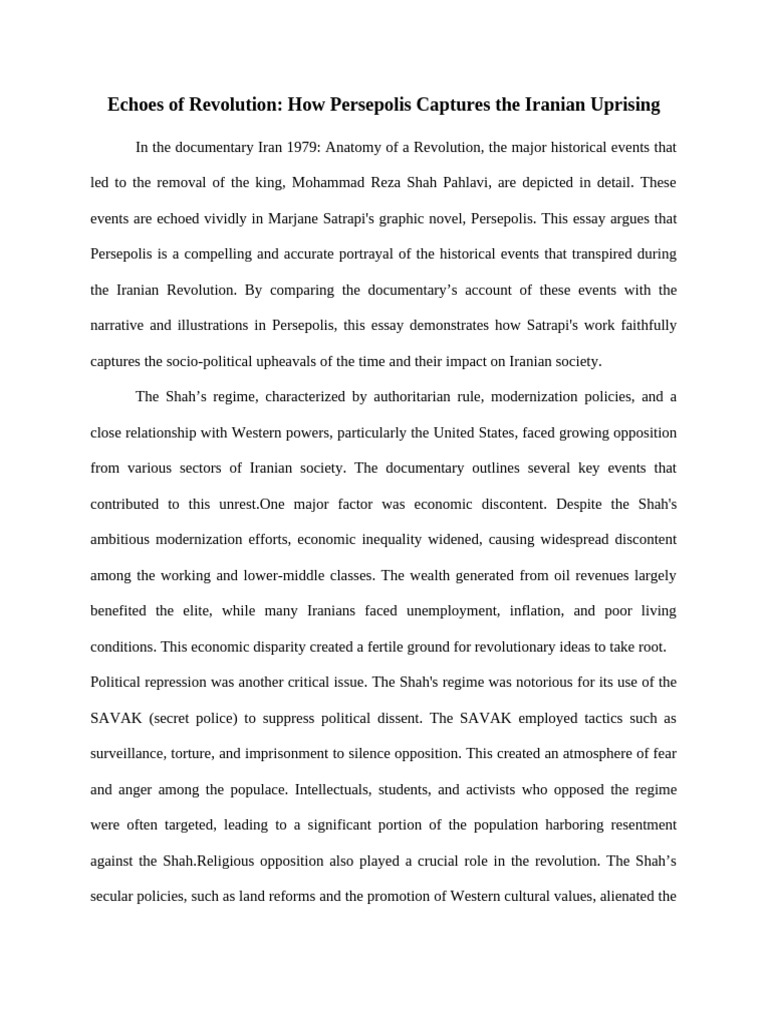 Echoes of Revolution - How Persepolis Captures The Iranian Uprising ...