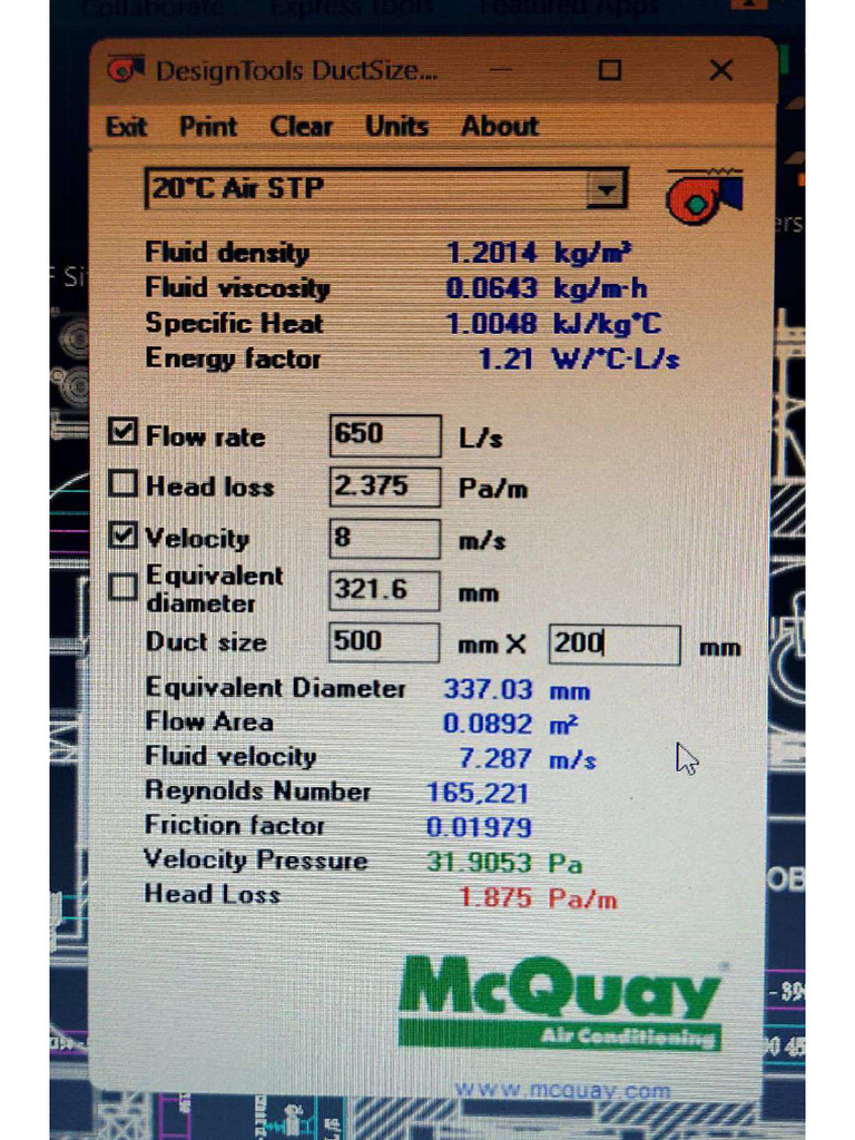 Duct Sizing - Calculations of Extract Air | PDF