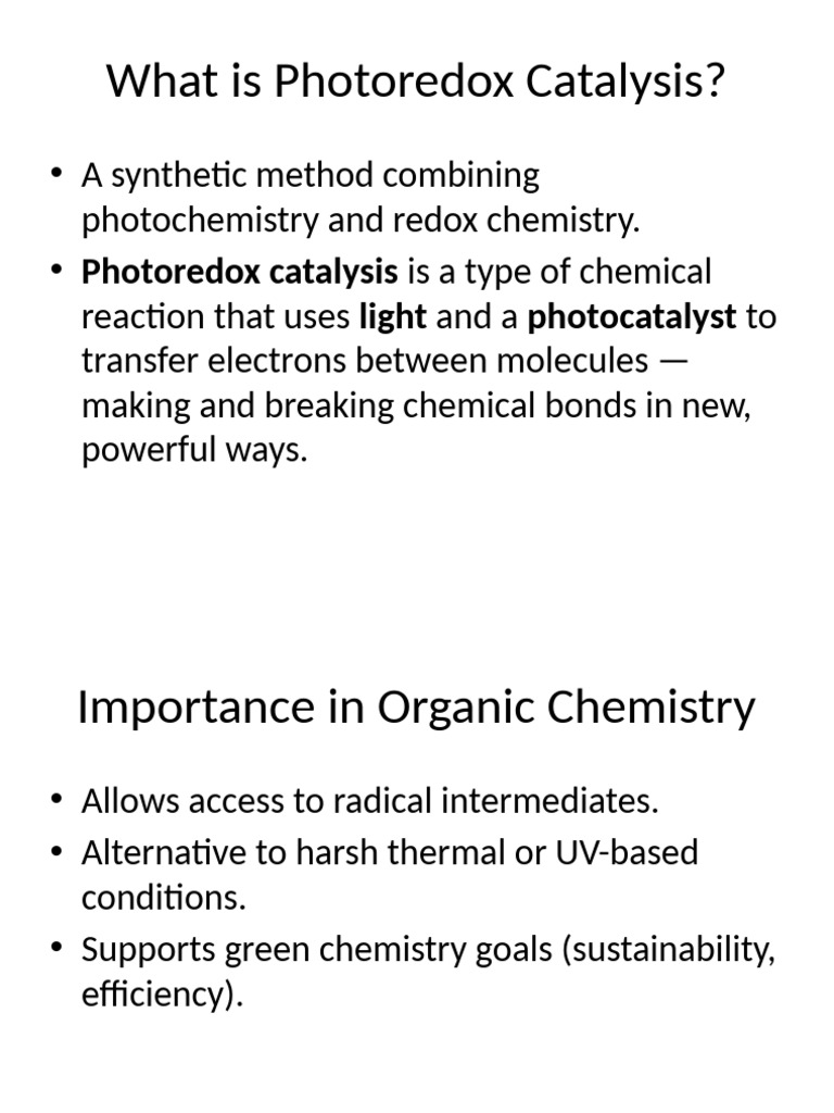 Understanding Photoredox Catalysis | PDF | Chemical Reactions | Redox