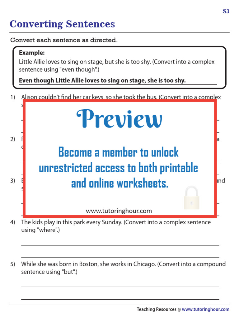 Converting Sentences 3 WM | PDF