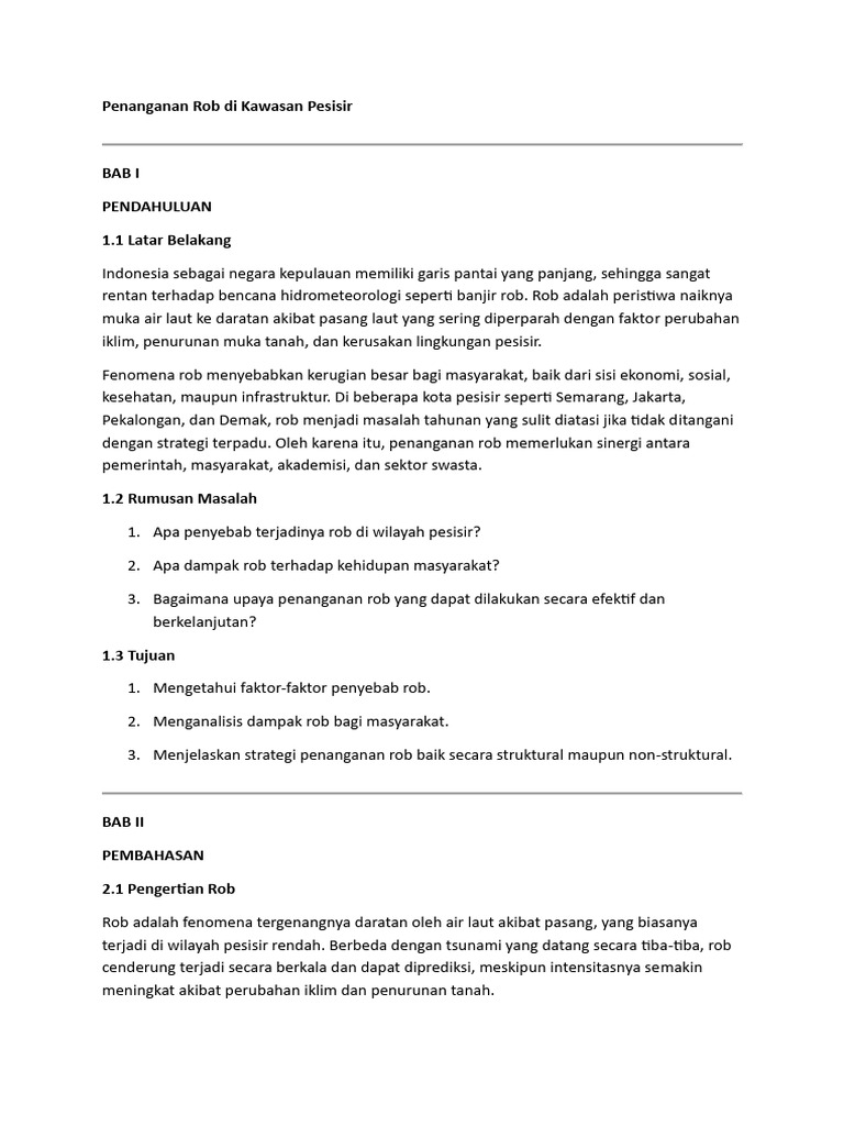 Penanganan Banjir Rob di Pesisir Indonesia | PDF