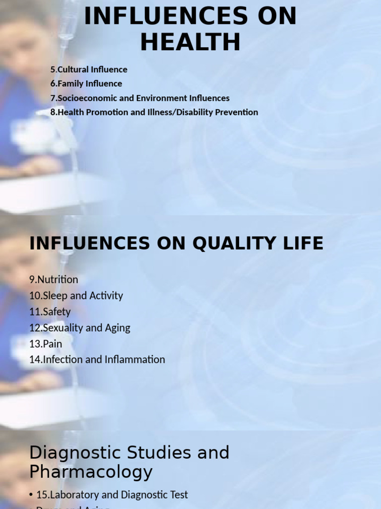 INFLUENCES ON HEALTH | PDF