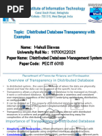 Transparencies in Distributed DBMS | PDF | Databases | Table (Database)