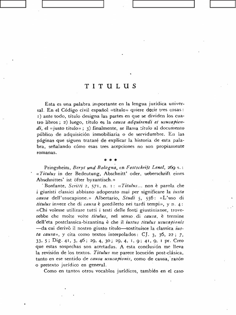 Historia y significados del "titulus" jurídico | PDF | Códice