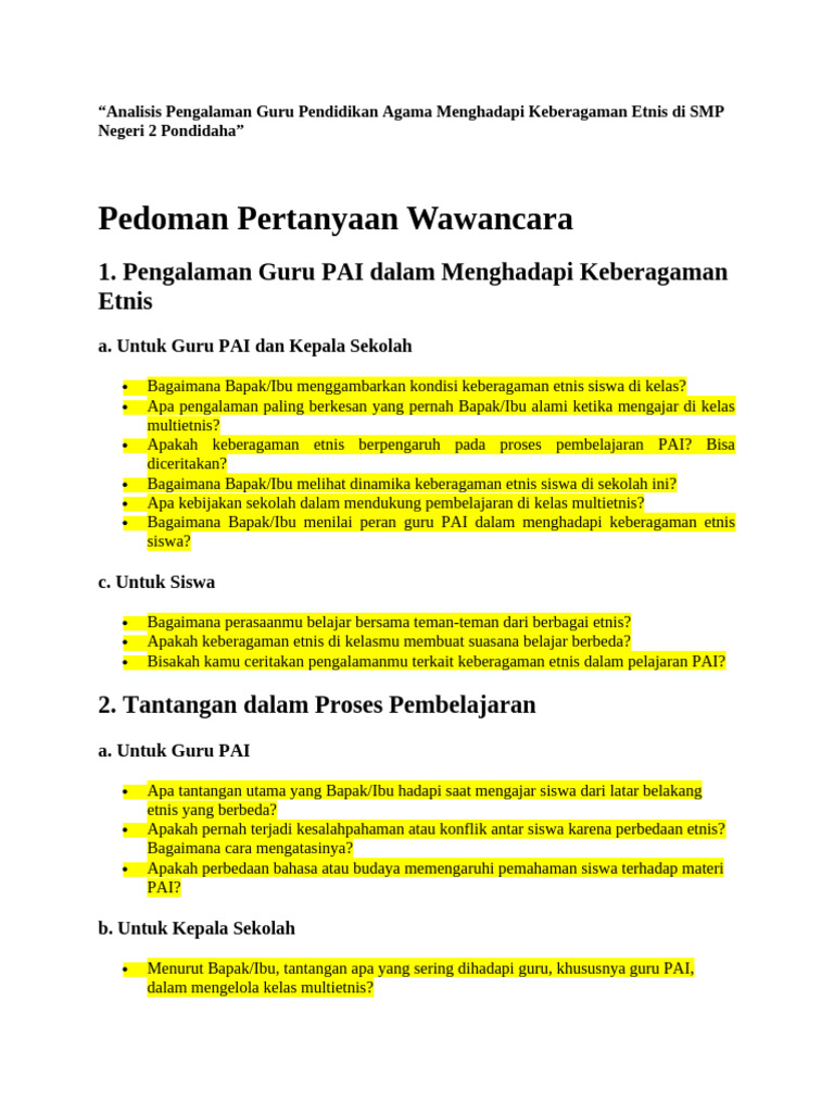 Pedoman Penelitian | PDF
