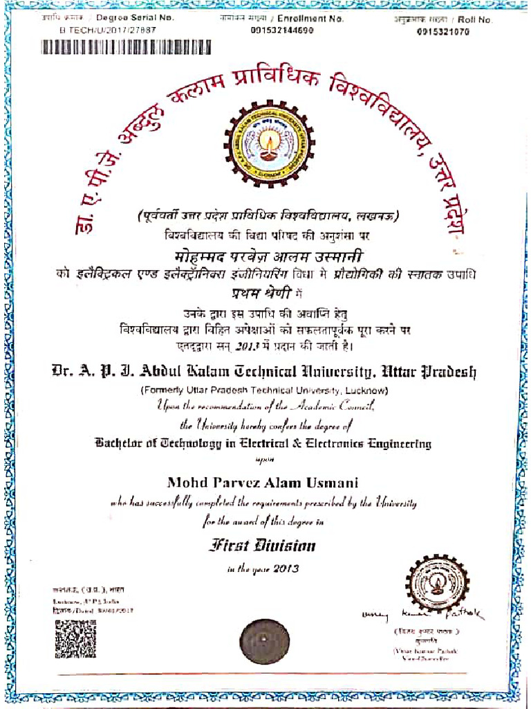 Bachelor Certificate | PDF