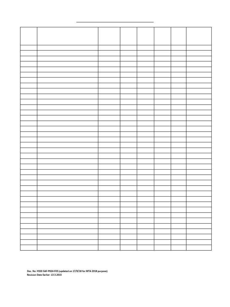 Confined Space Entry Log Sheet | PDF