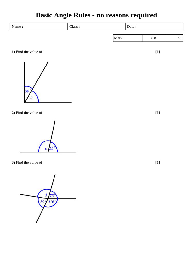 Basic Angle Rules - No Reasons Required - 2 | PDF